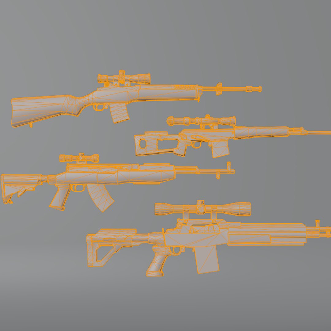 Weapon Marksman Rifle Woodpecker AC80 SKS SVD 3D Model - TurboSquid 1819867