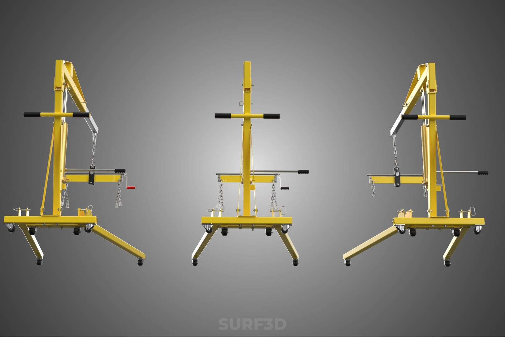 3D STANDARD CRANE ENGINE HOIST LIFT HYDRAULIC LEVELER BALANCER LOAD ...