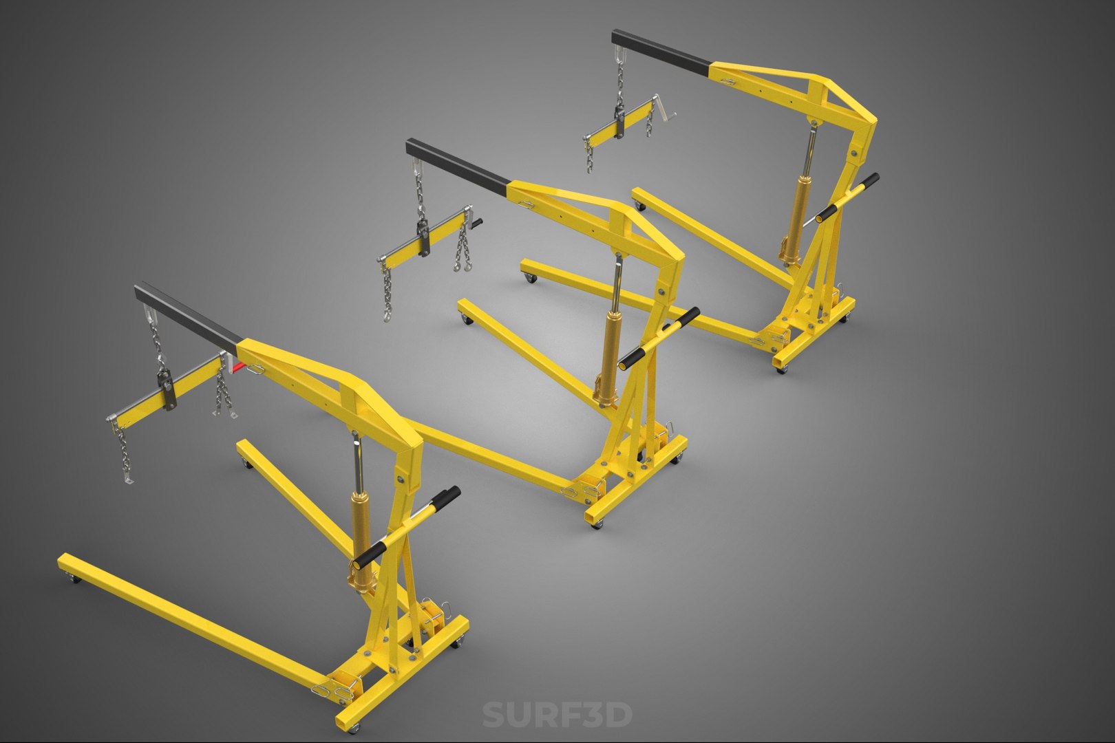 3D STANDARD CRANE ENGINE HOIST LIFT HYDRAULIC LEVELER BALANCER LOAD ...