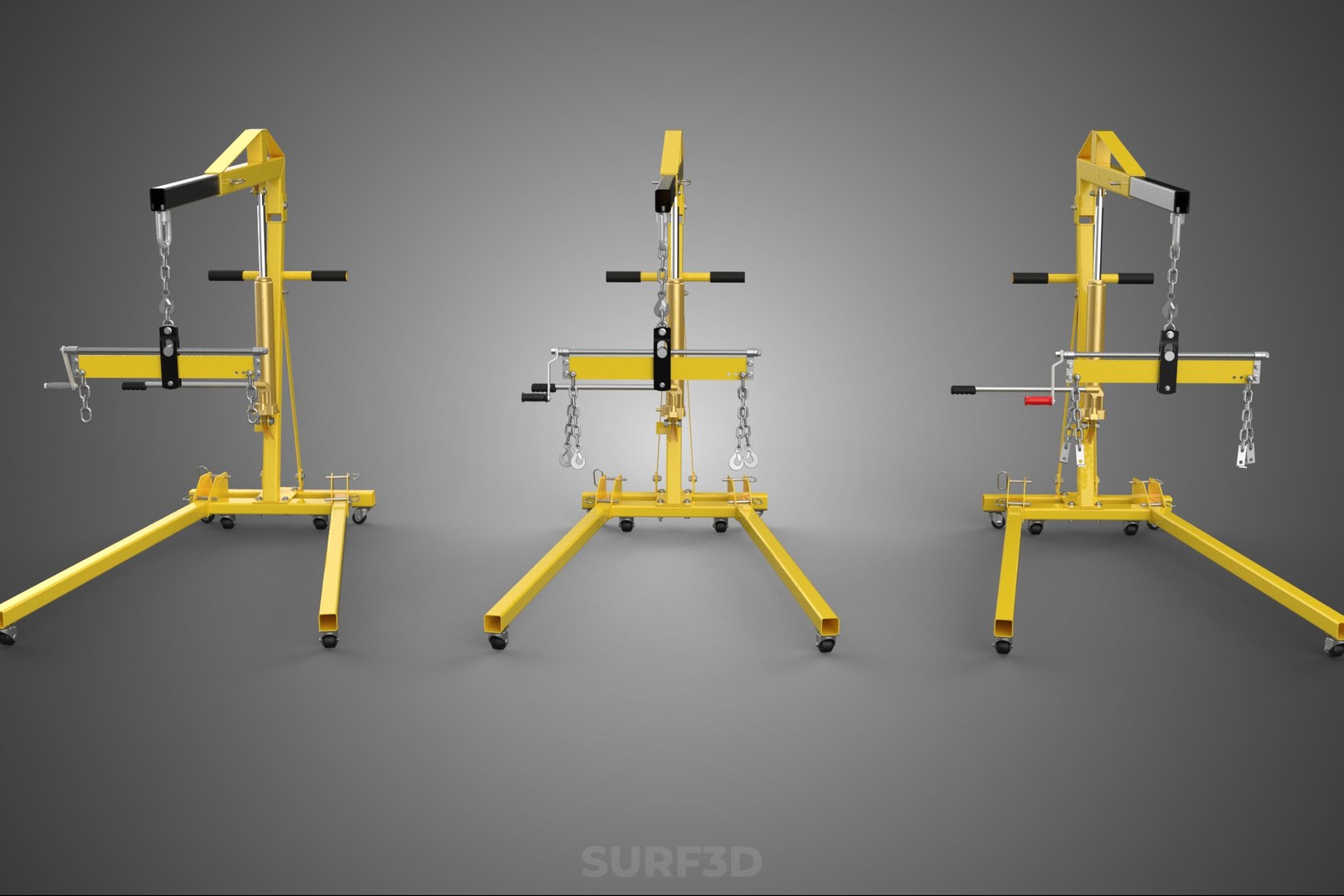 3D STANDARD CRANE ENGINE HOIST LIFT HYDRAULIC LEVELER BALANCER LOAD ...