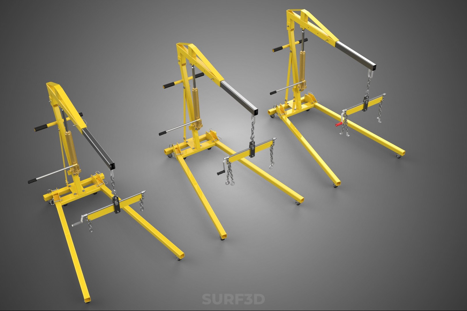 3D STANDARD CRANE ENGINE HOIST LIFT HYDRAULIC LEVELER BALANCER LOAD ...