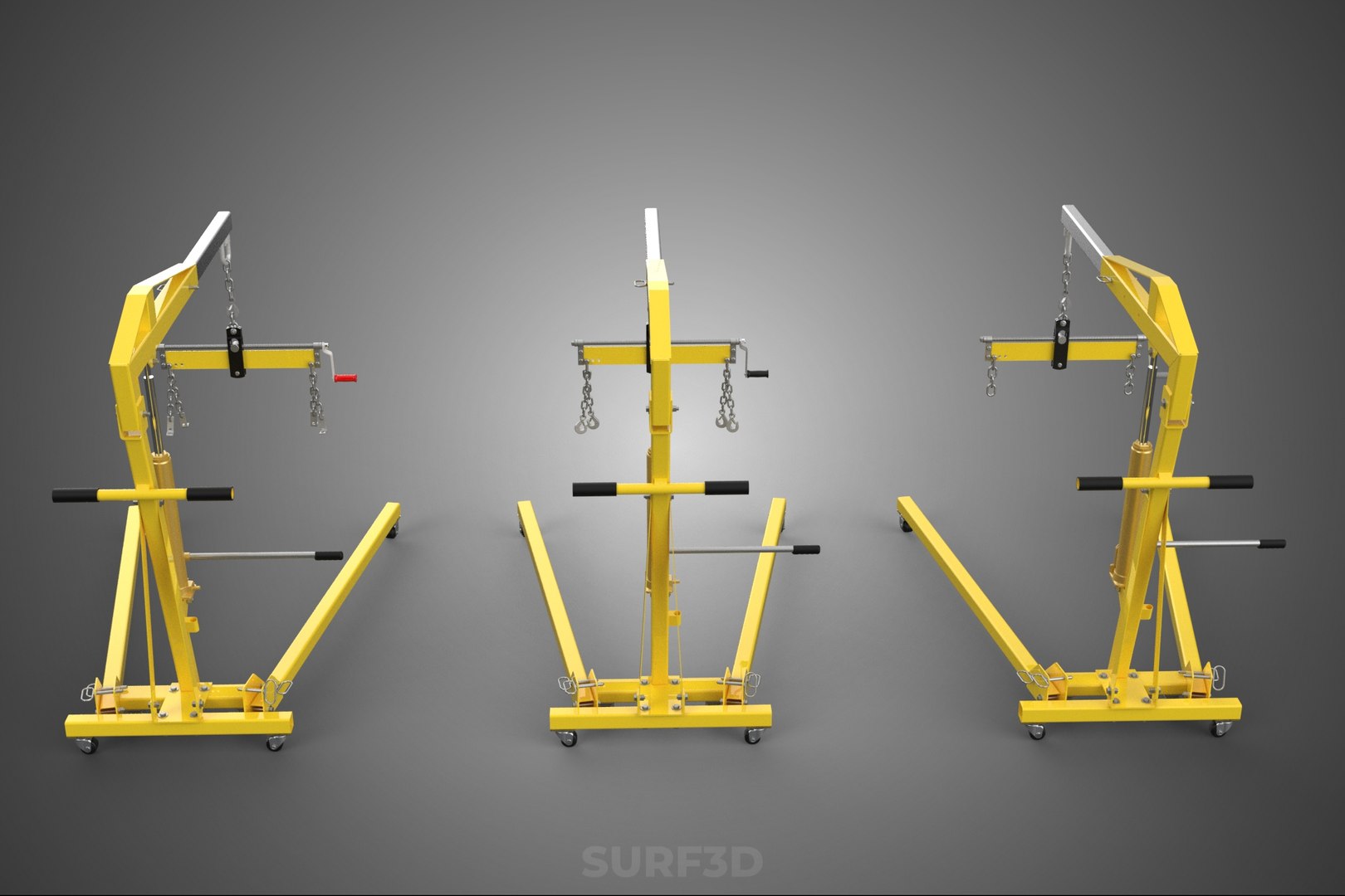3D STANDARD CRANE ENGINE HOIST LIFT HYDRAULIC LEVELER BALANCER LOAD ...