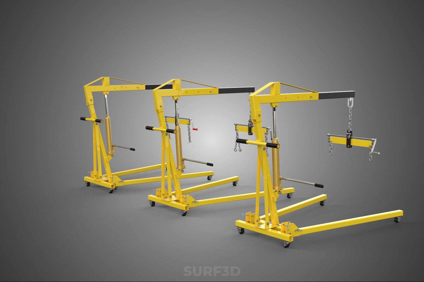 3D STANDARD CRANE ENGINE HOIST LIFT HYDRAULIC LEVELER BALANCER LOAD ...