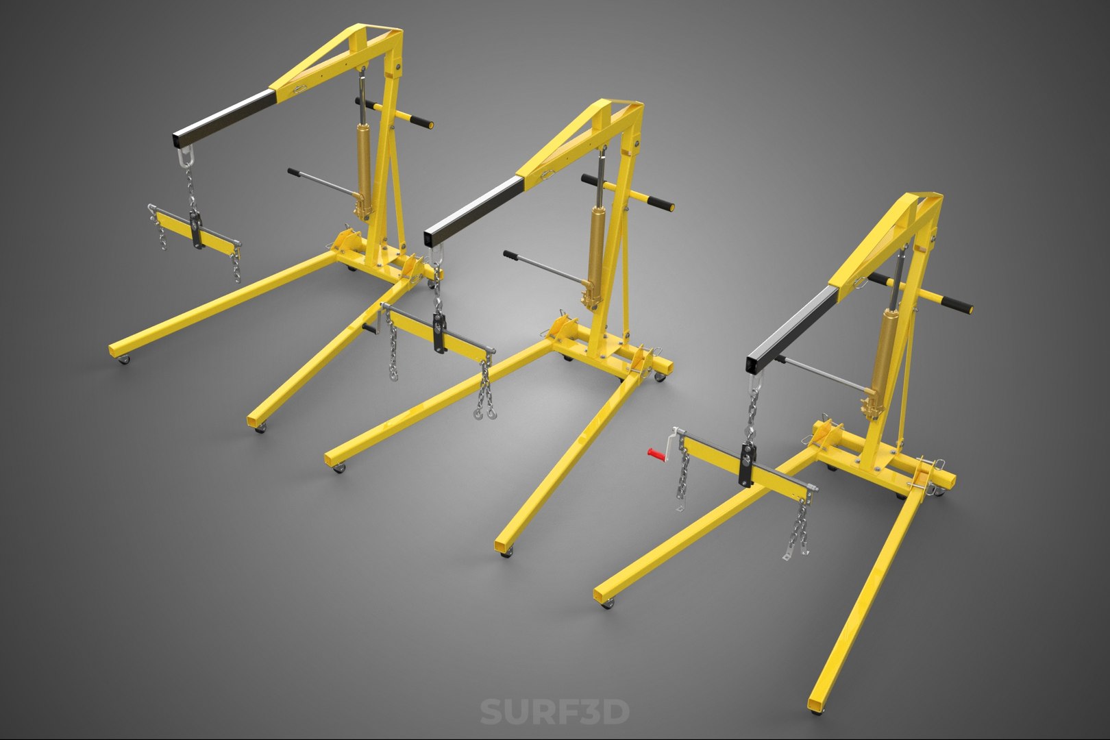 3D STANDARD CRANE ENGINE HOIST LIFT HYDRAULIC LEVELER BALANCER LOAD ...