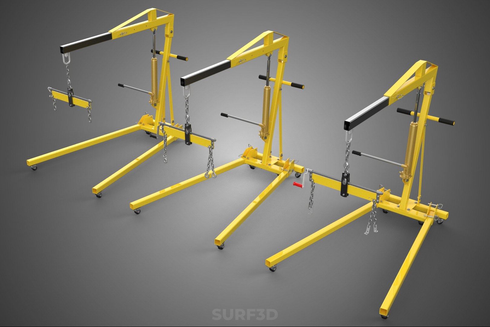 3D STANDARD CRANE ENGINE HOIST LIFT HYDRAULIC LEVELER BALANCER LOAD ...