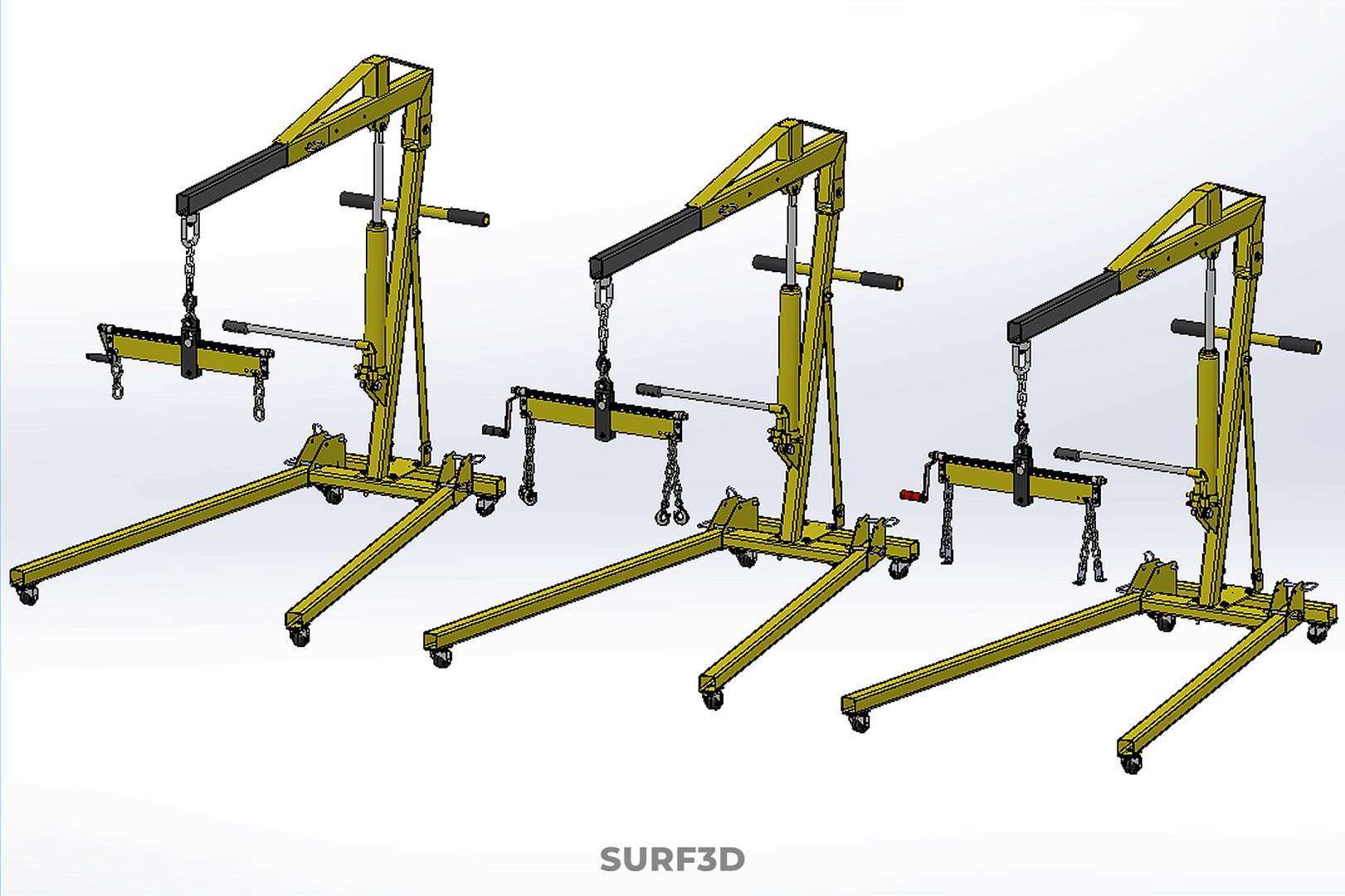 3D STANDARD CRANE ENGINE HOIST LIFT HYDRAULIC LEVELER BALANCER LOAD ...