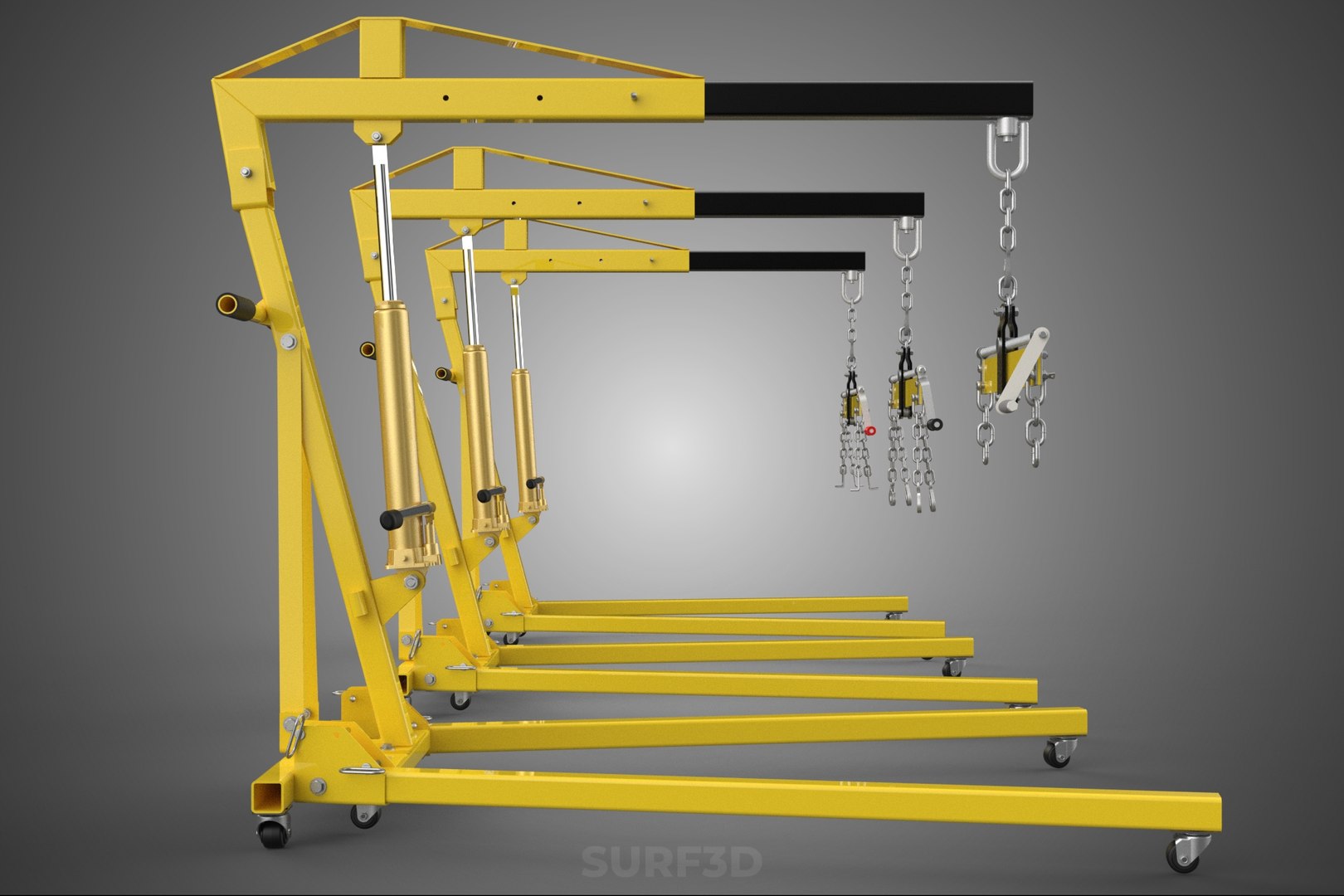 3D STANDARD CRANE ENGINE HOIST LIFT HYDRAULIC LEVELER BALANCER LOAD ...