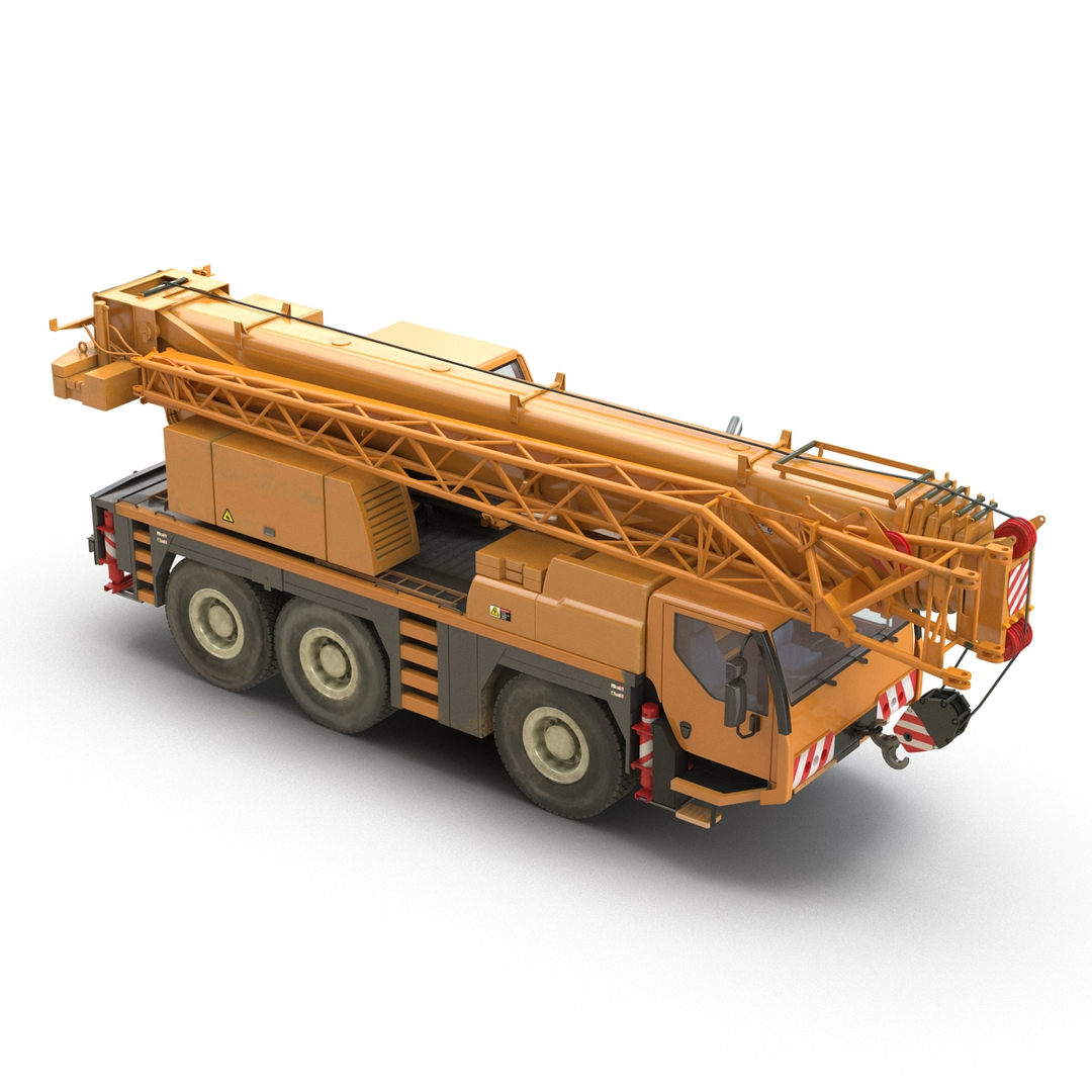 compact mobile crane rigged 3d max
