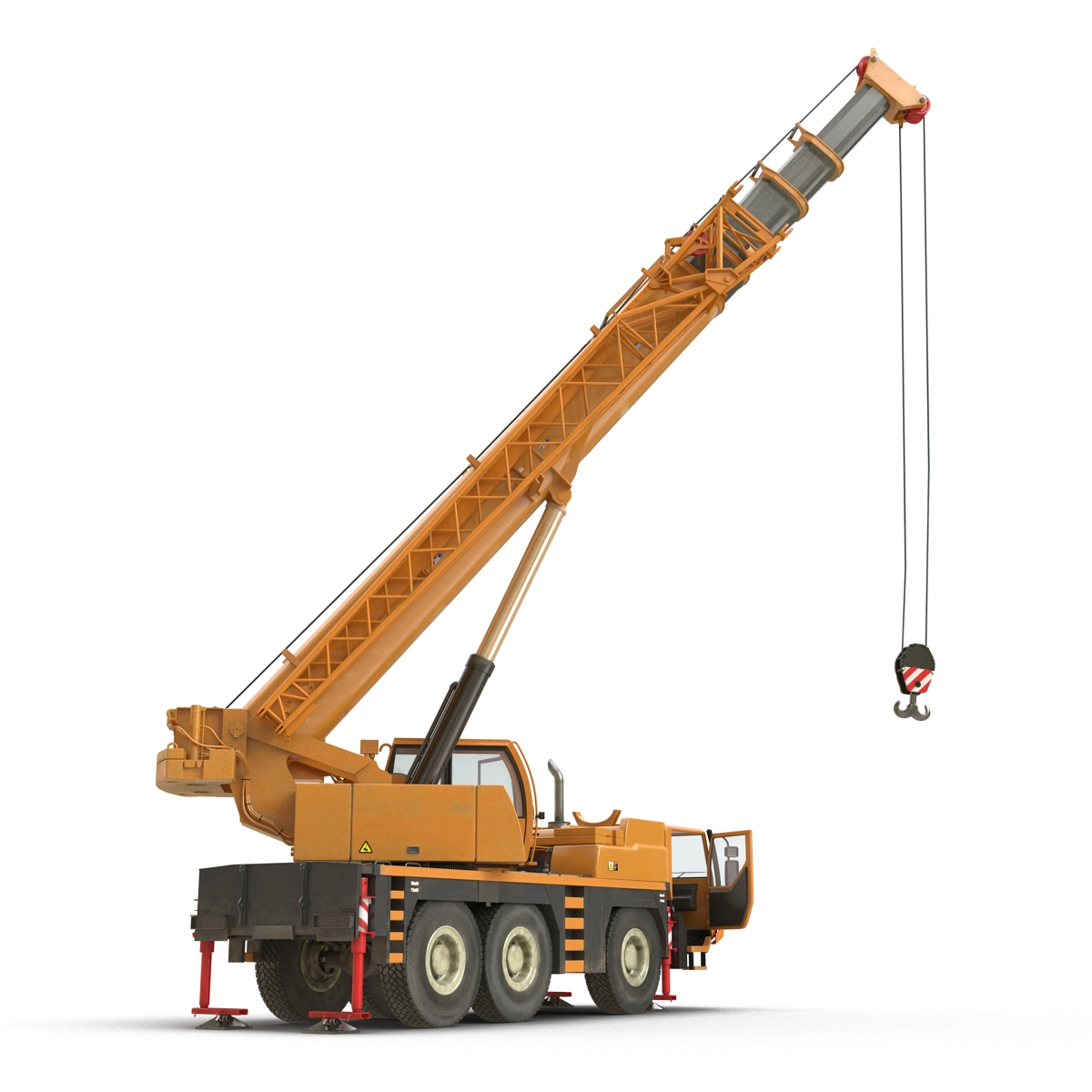compact mobile crane rigged 3d max