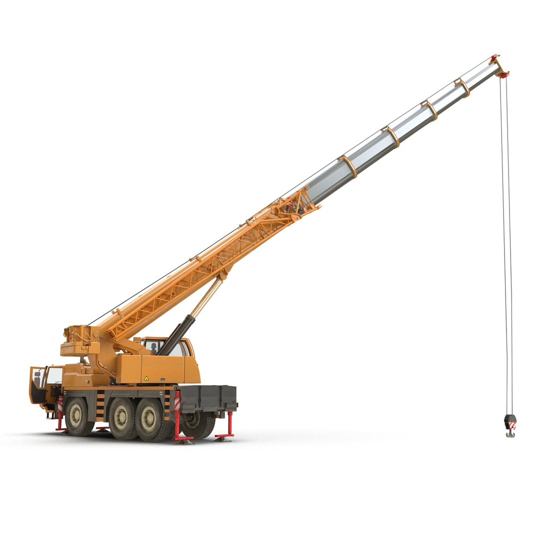 compact mobile crane rigged 3d max