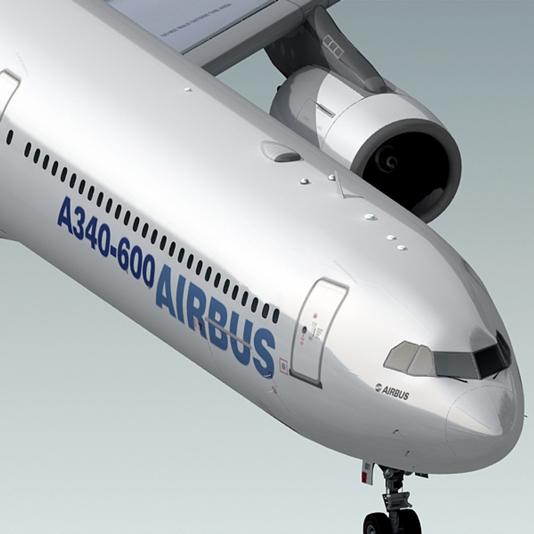 airbus a340-600 plane 3d max
