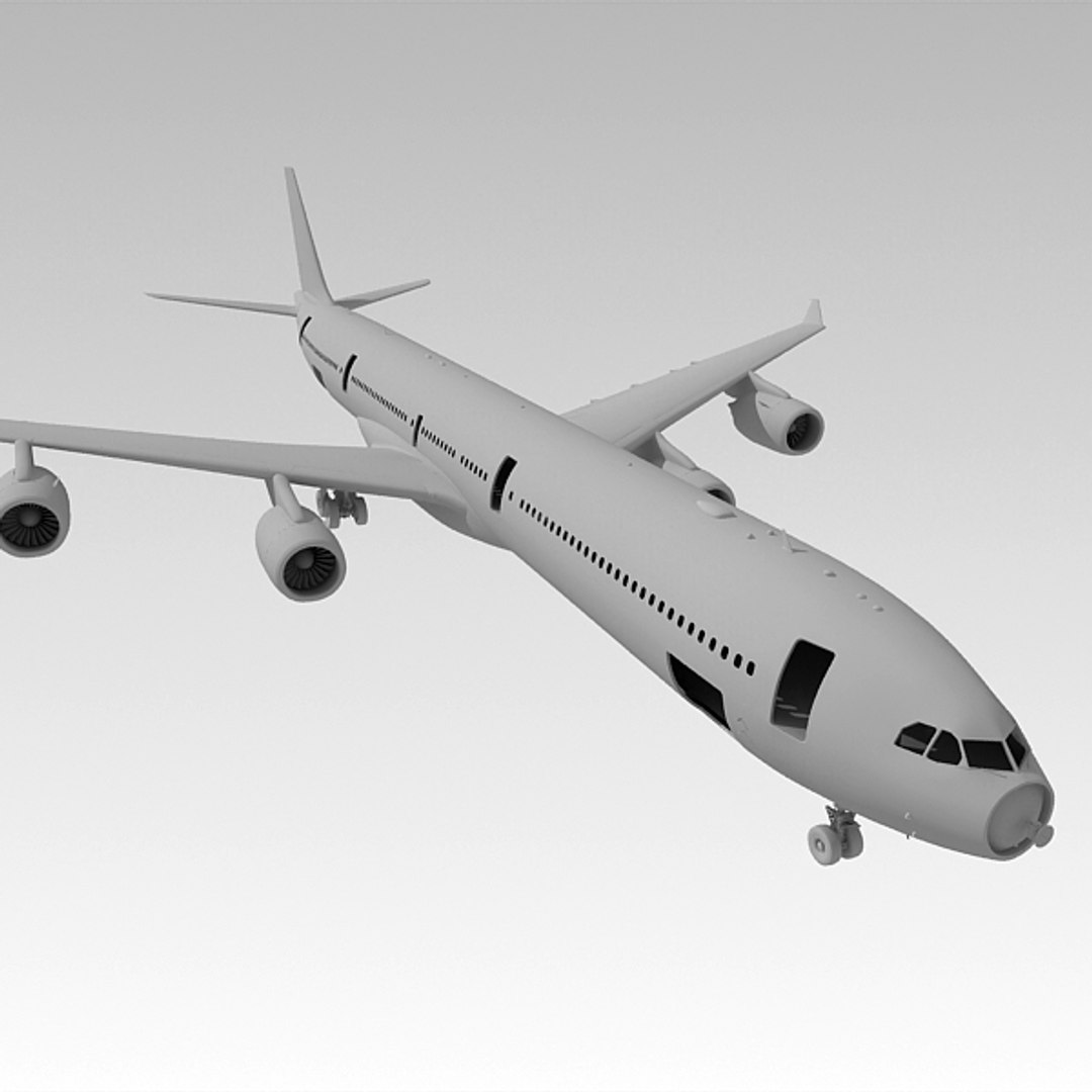 airbus a340-600 plane 3d max