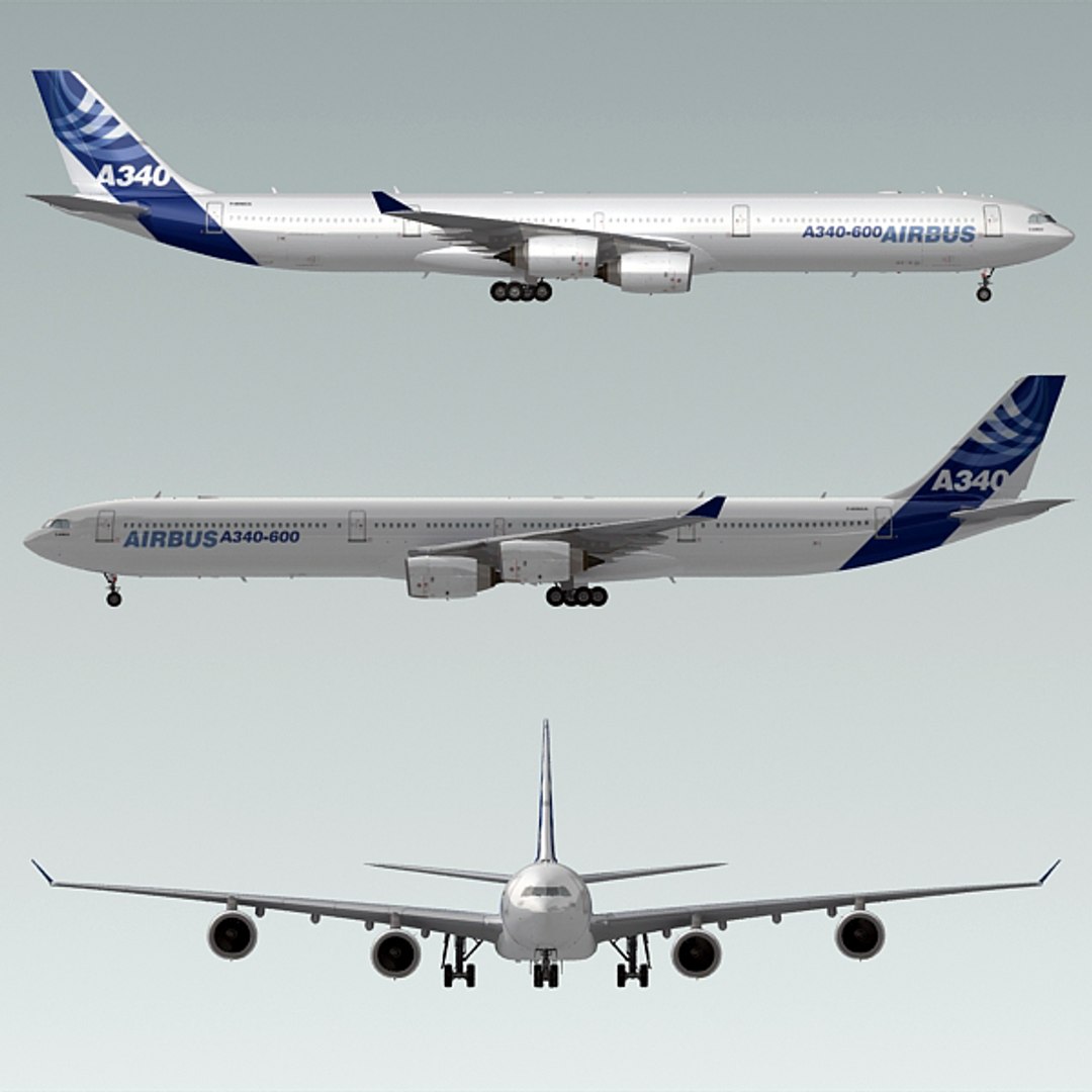 airbus a340-600 plane 3d max