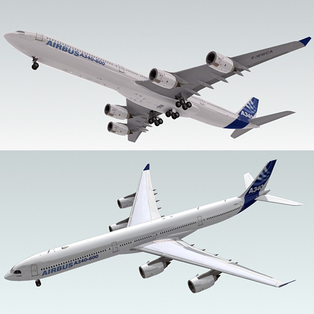 airbus a340-600 plane 3d max