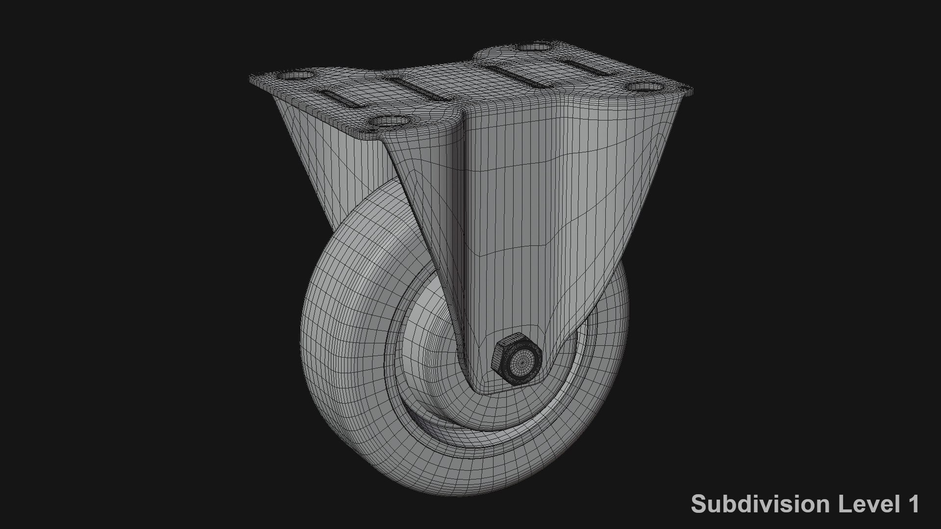 3D Model Rigid Caster Wheel - TurboSquid 1482691