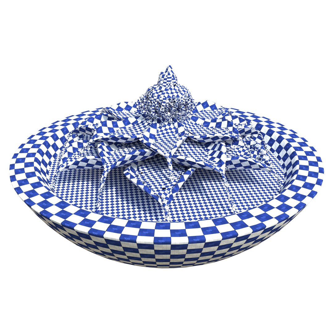 3D Lotus Flower Bowl Fountain - TurboSquid 2082184