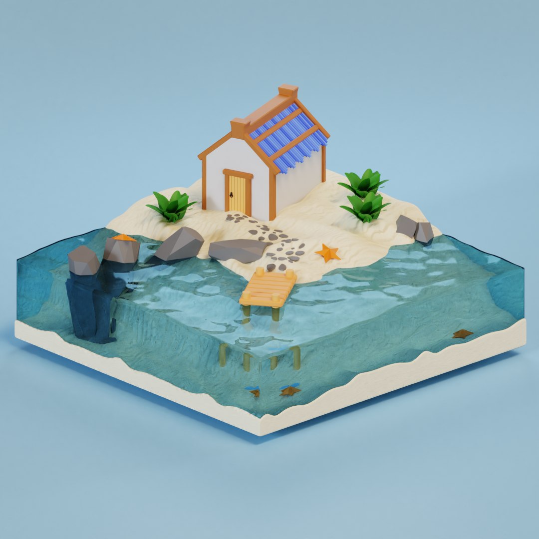 3D Island House On The Beach Model - TurboSquid 1856531