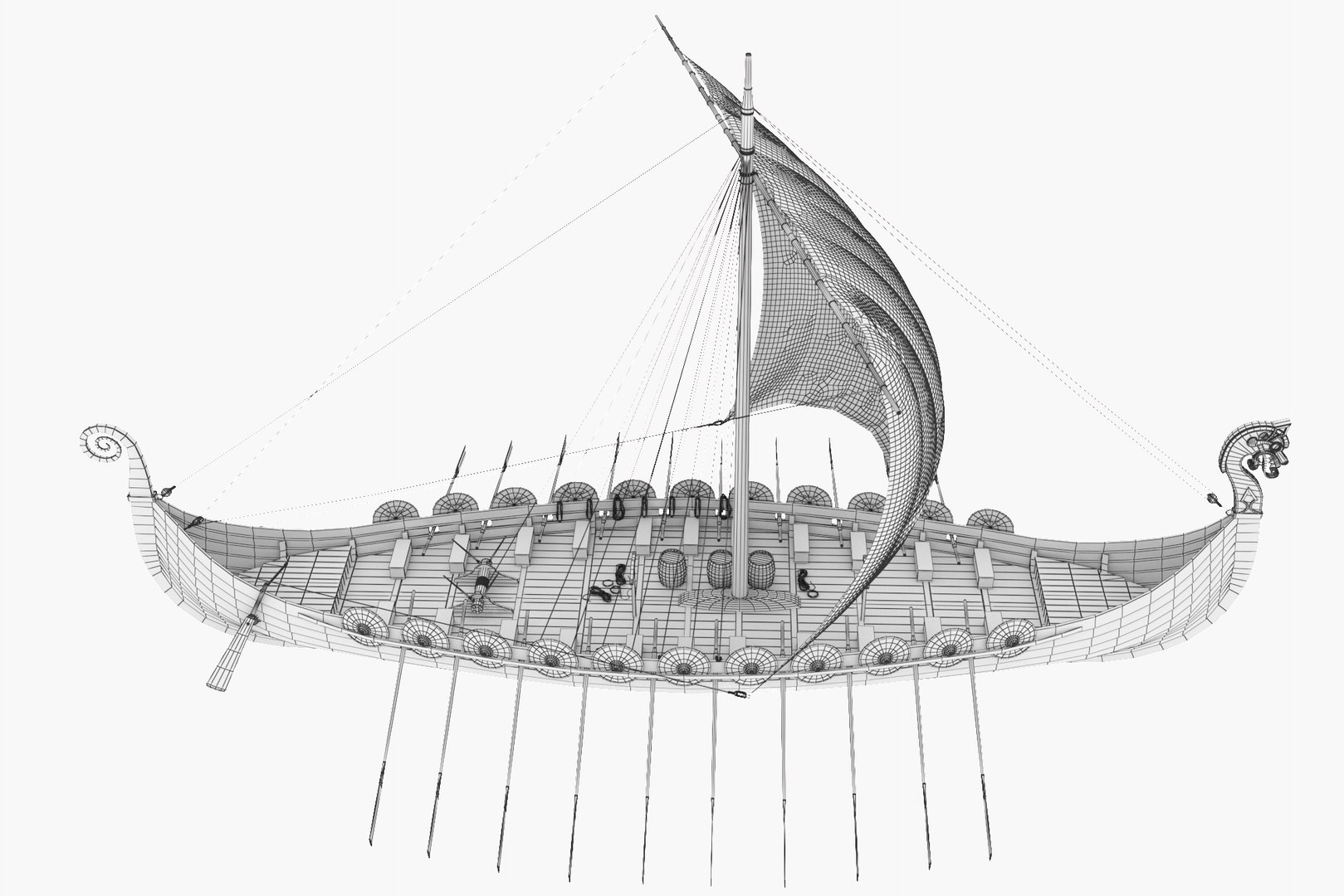 3D Viking Drakkar Ship Model - TurboSquid 1856756