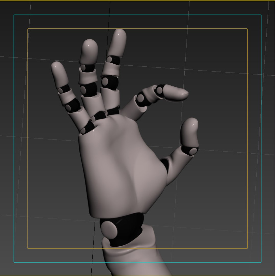 3d robotic hand rigged model