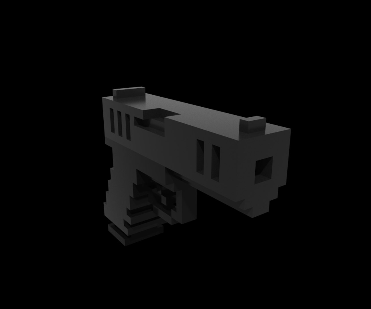 3D Voxel Gun - TurboSquid 1531669