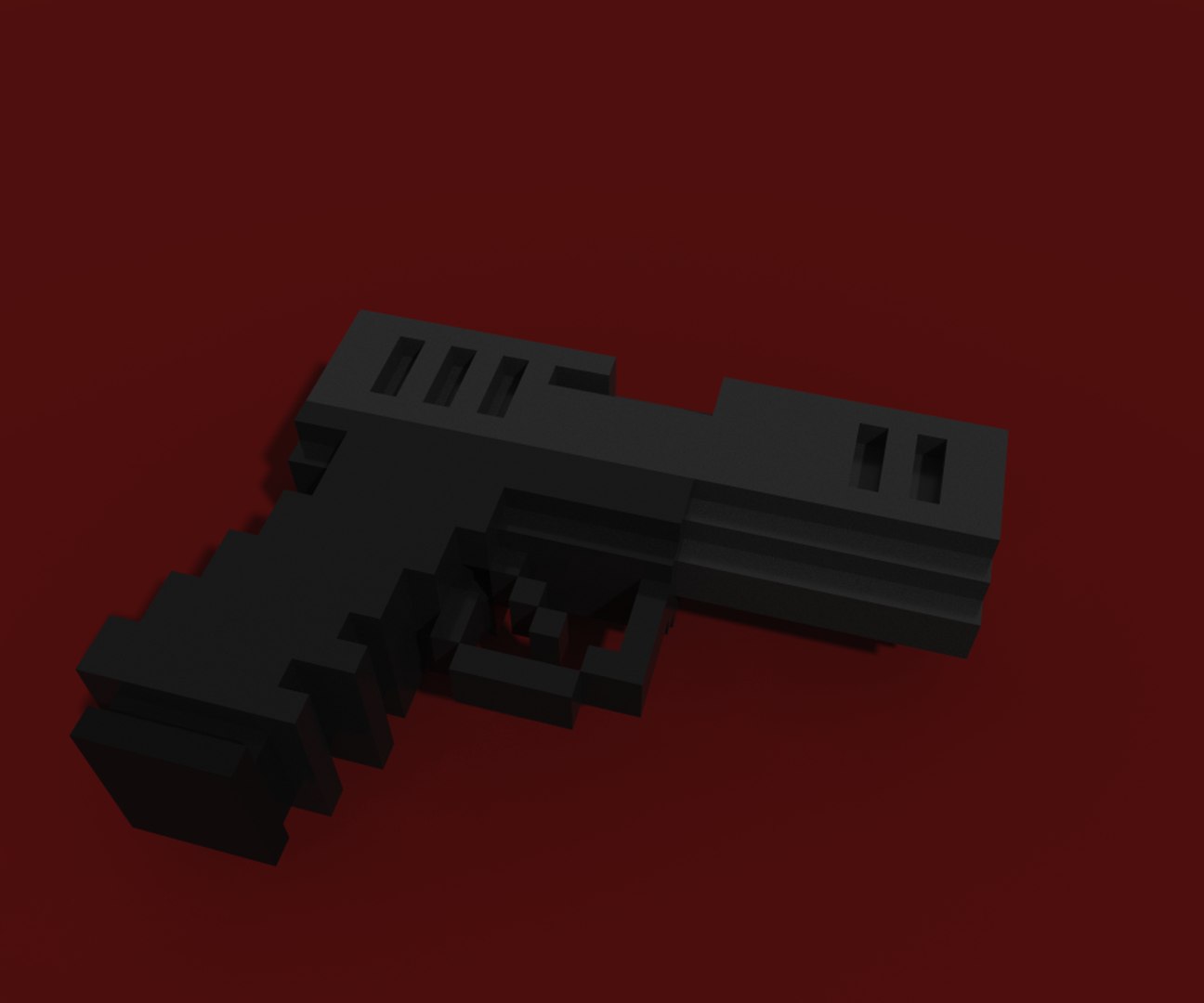 3D Voxel Gun - TurboSquid 1531669