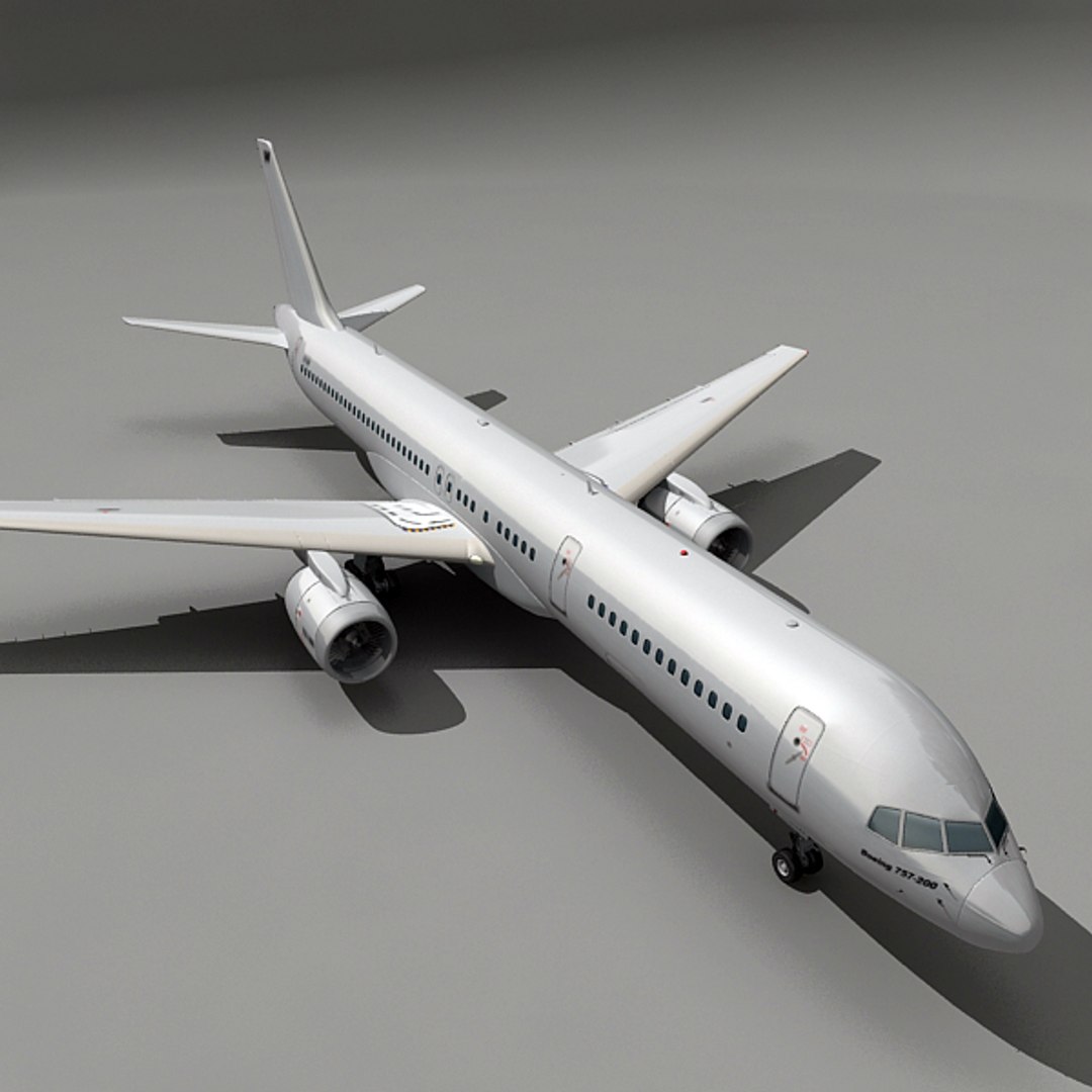Boeing 757-200 Generic White 3d Model