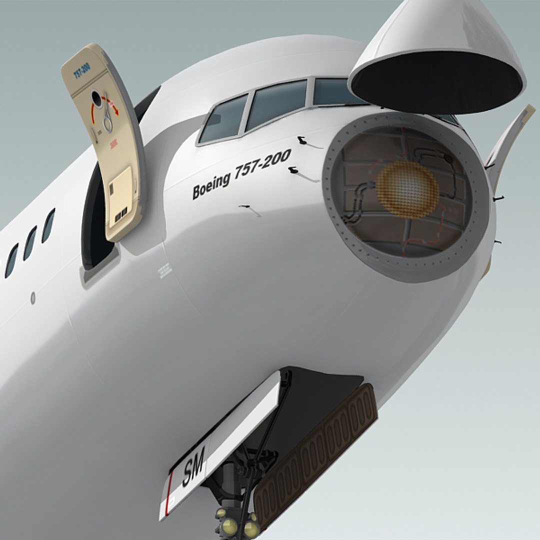 Boeing 757-200 Generic White 3d Model