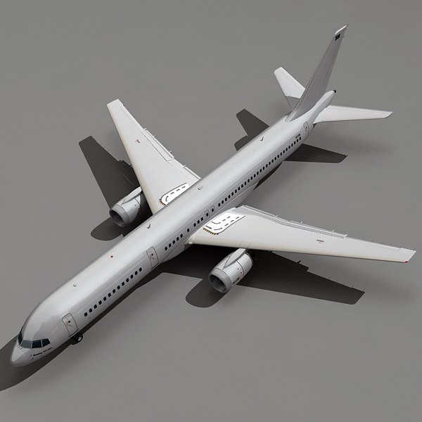 boeing 757-200 generic white 3d model