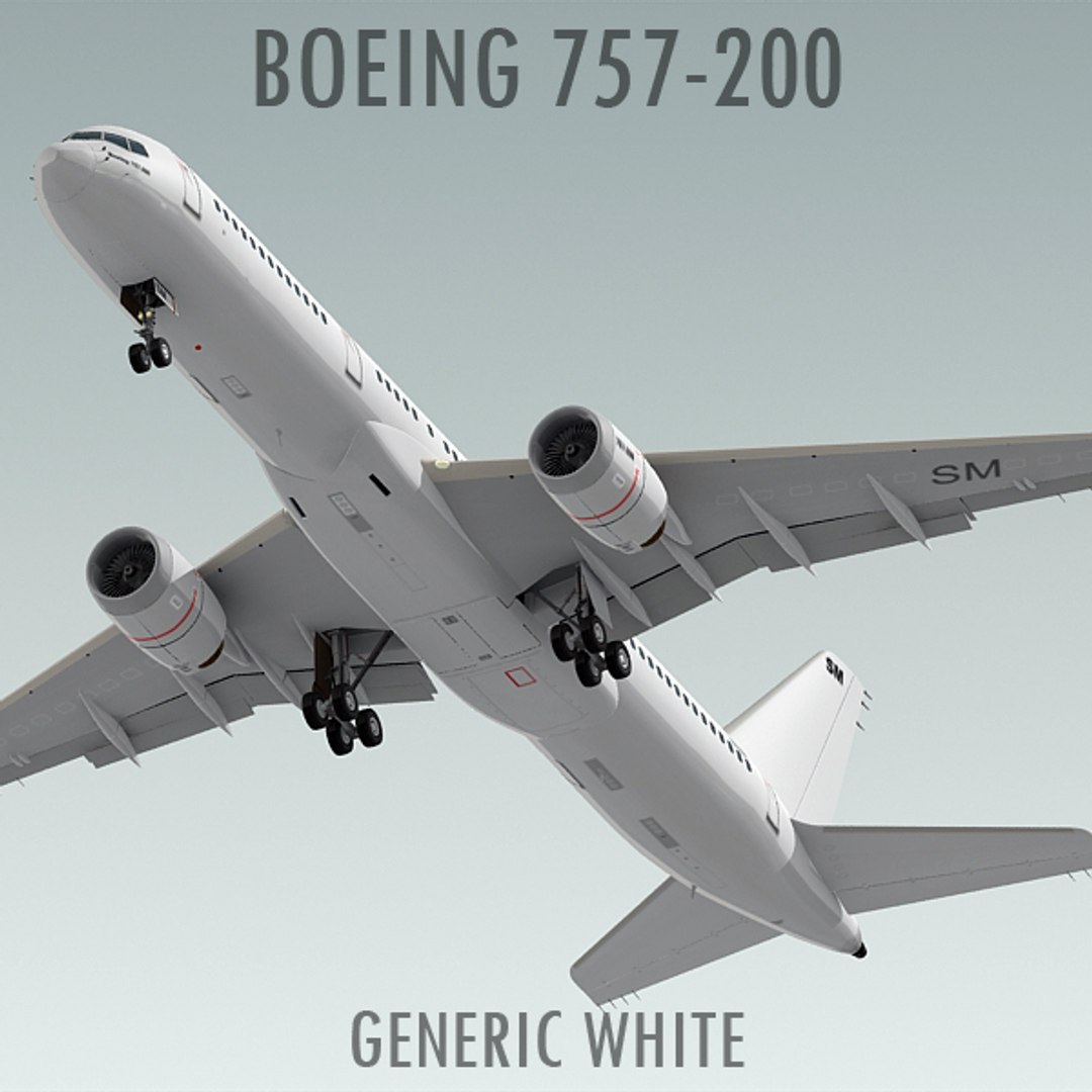 boeing 757-200 generic white 3d model