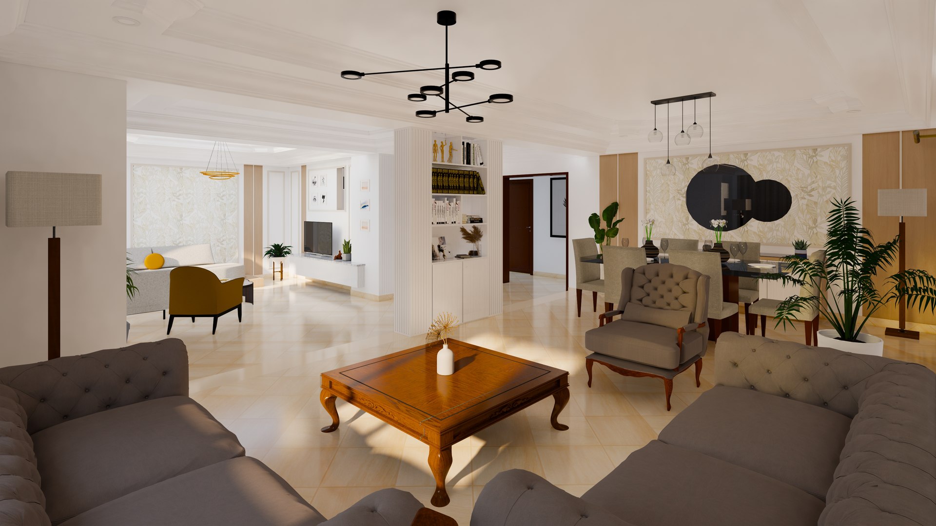 Sitting-dining-living room 3D model - TurboSquid 2086086