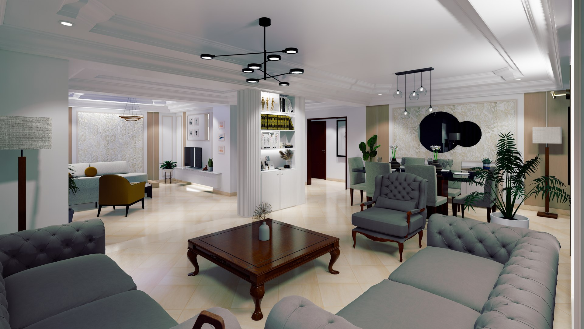 Sitting-dining-living room 3D model - TurboSquid 2086086