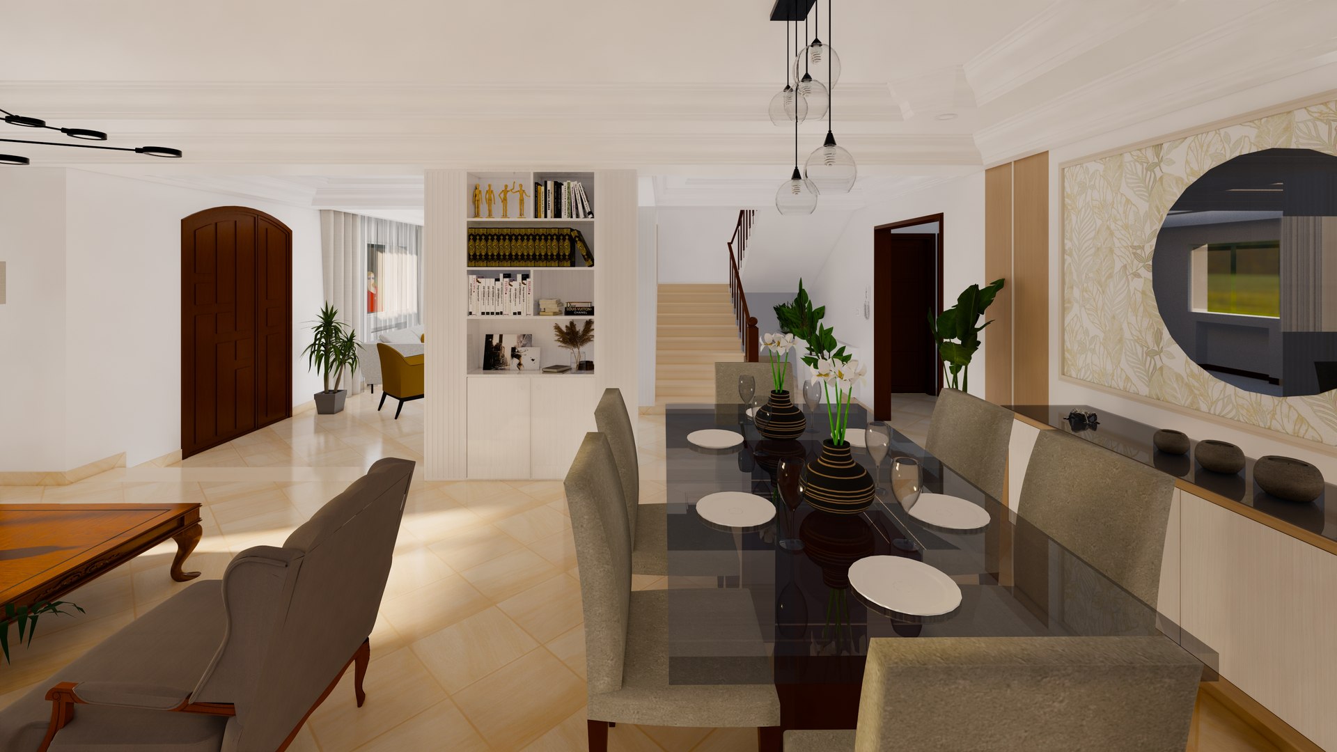 Sitting-dining-living room 3D model - TurboSquid 2086086