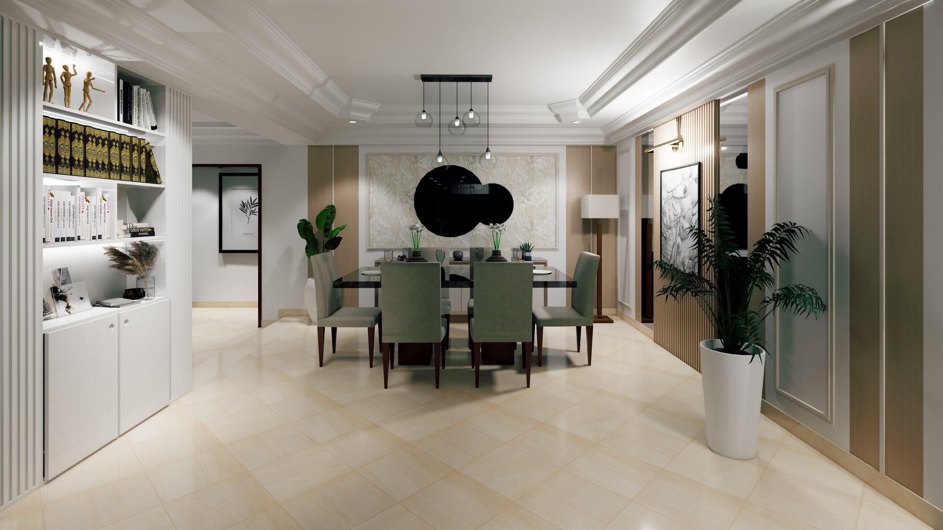 Sitting-dining-living room 3D model - TurboSquid 2086086