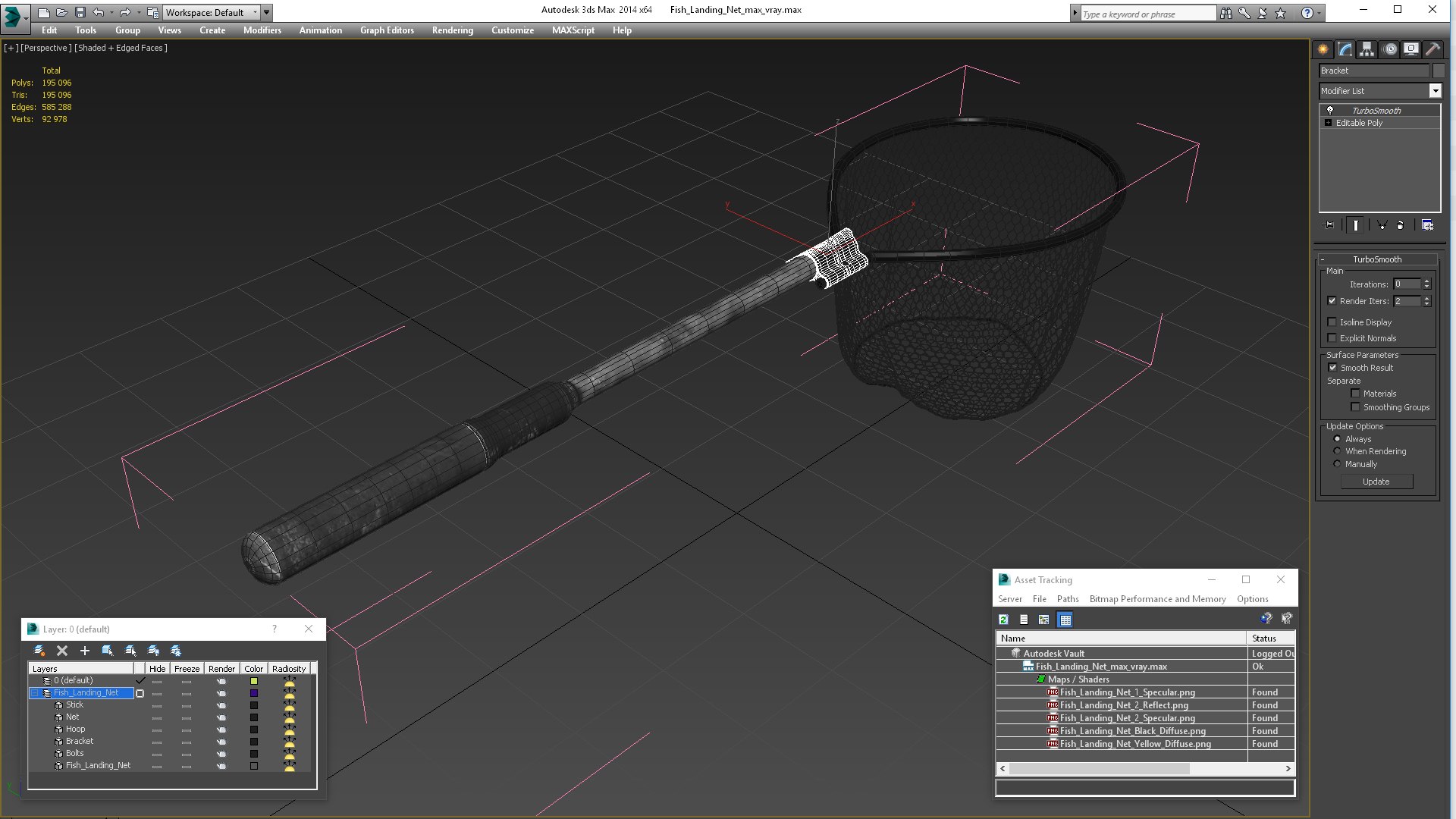 3D Fish Landing Net model - TurboSquid 2137105