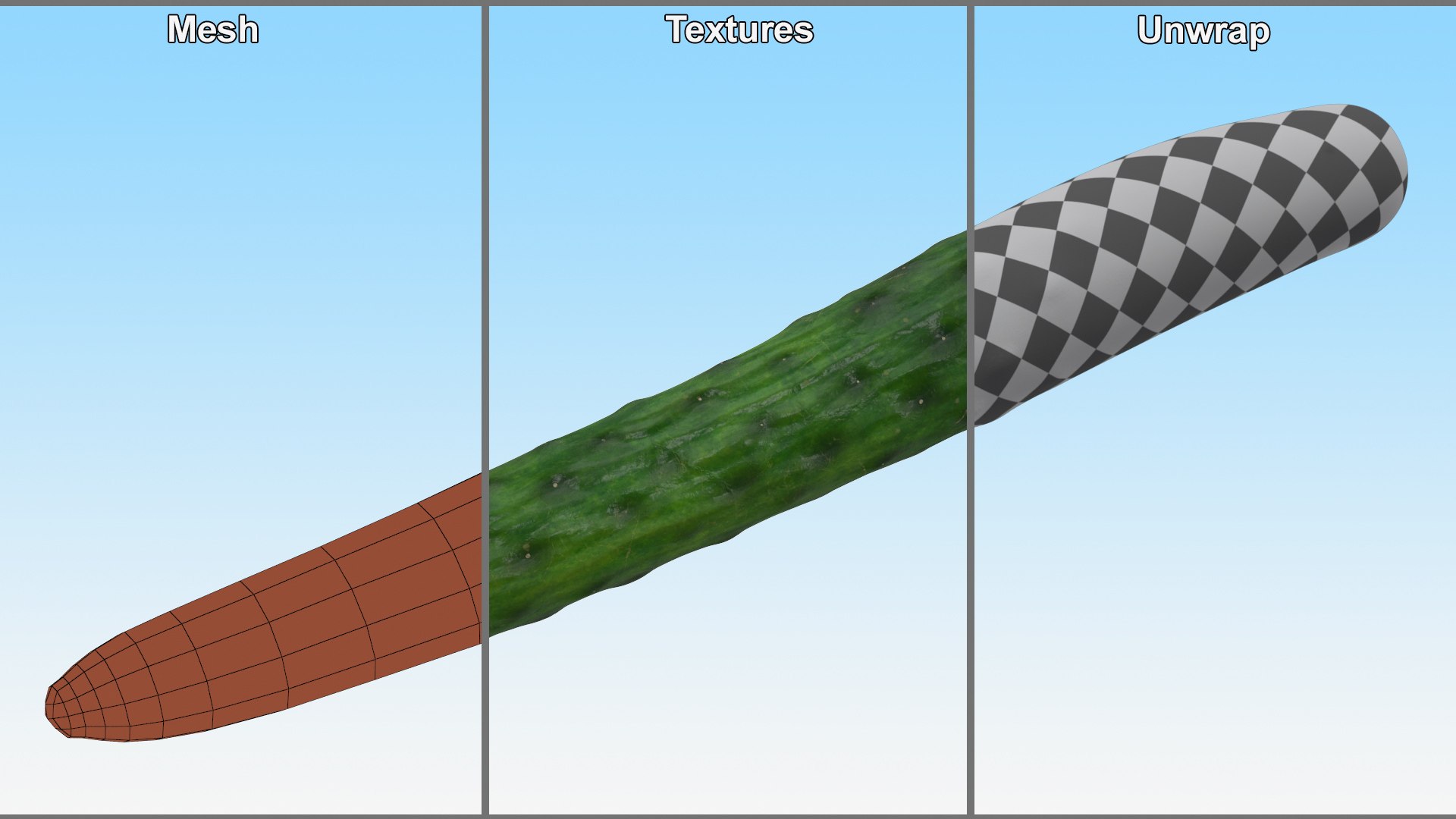 3D Long Cucumber Model - TurboSquid 1982308