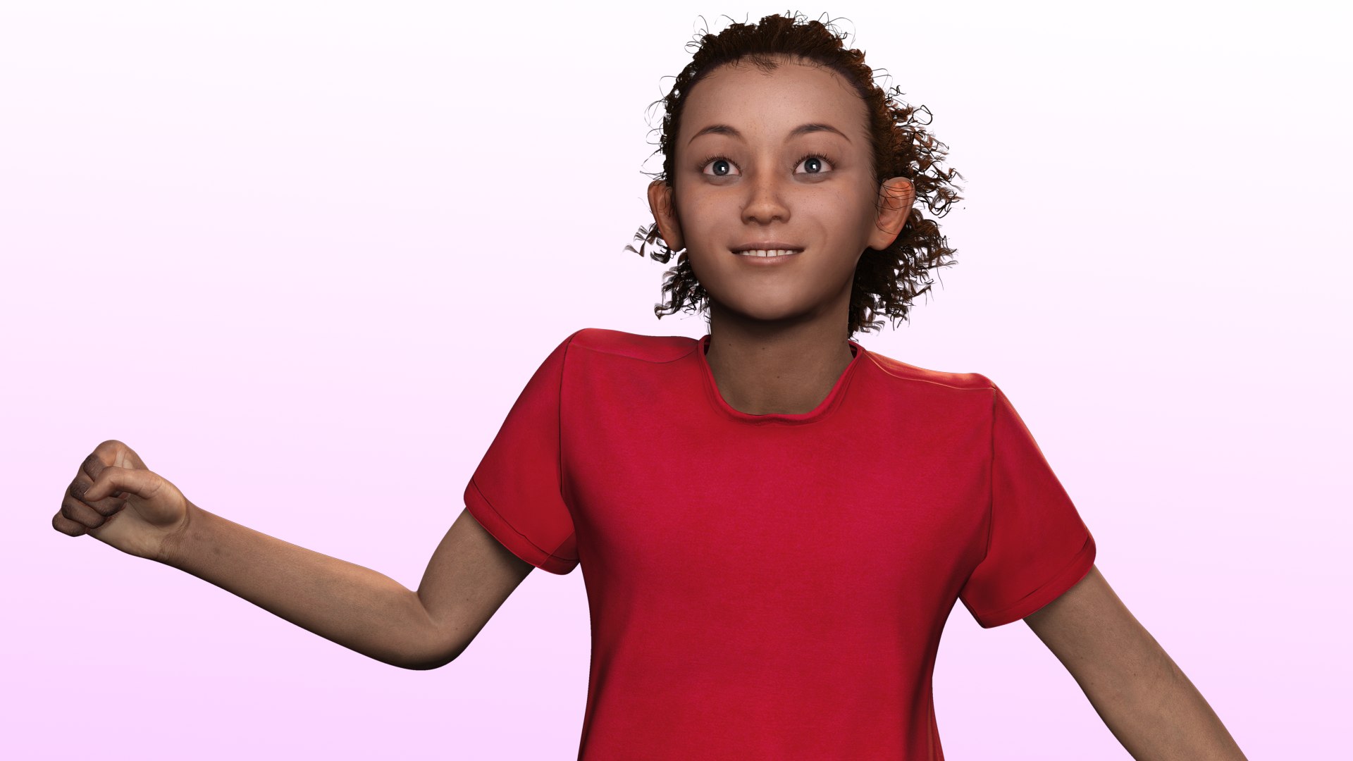 3D Model Sabrina - Realistic Africain Girl Kid Low-poly - TurboSquid 2217293