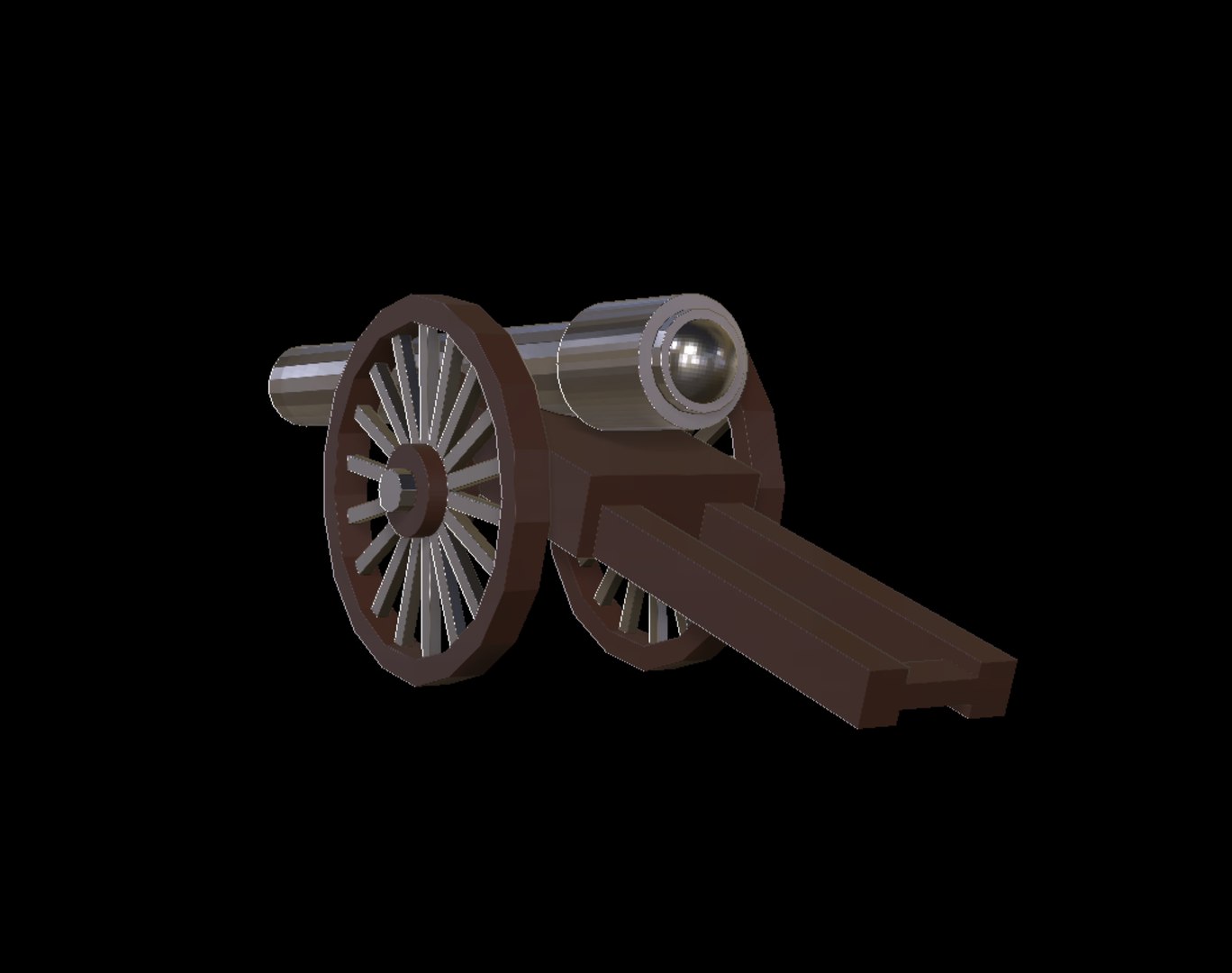 3D Model Cannon Low Poly - TurboSquid 2230138