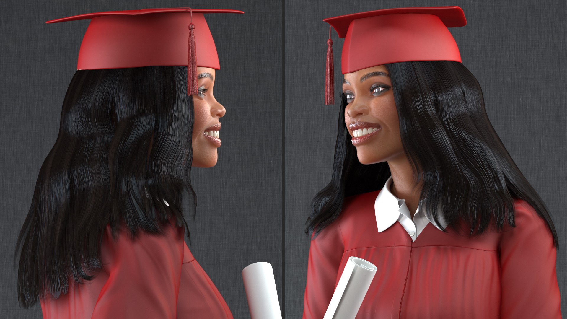 Light Skin Graduation Gown 3D Model - TurboSquid 1659497