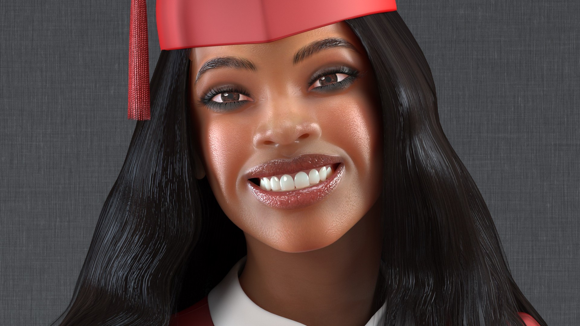 Light skin graduation gown 3D model - TurboSquid 1659497
