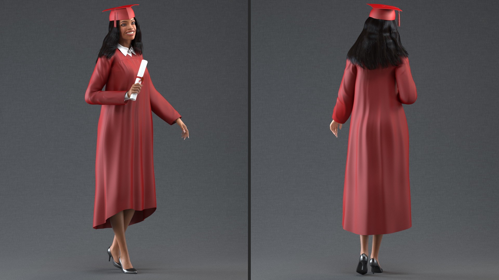 Light Skin Graduation Gown 3D Model - TurboSquid 1659497