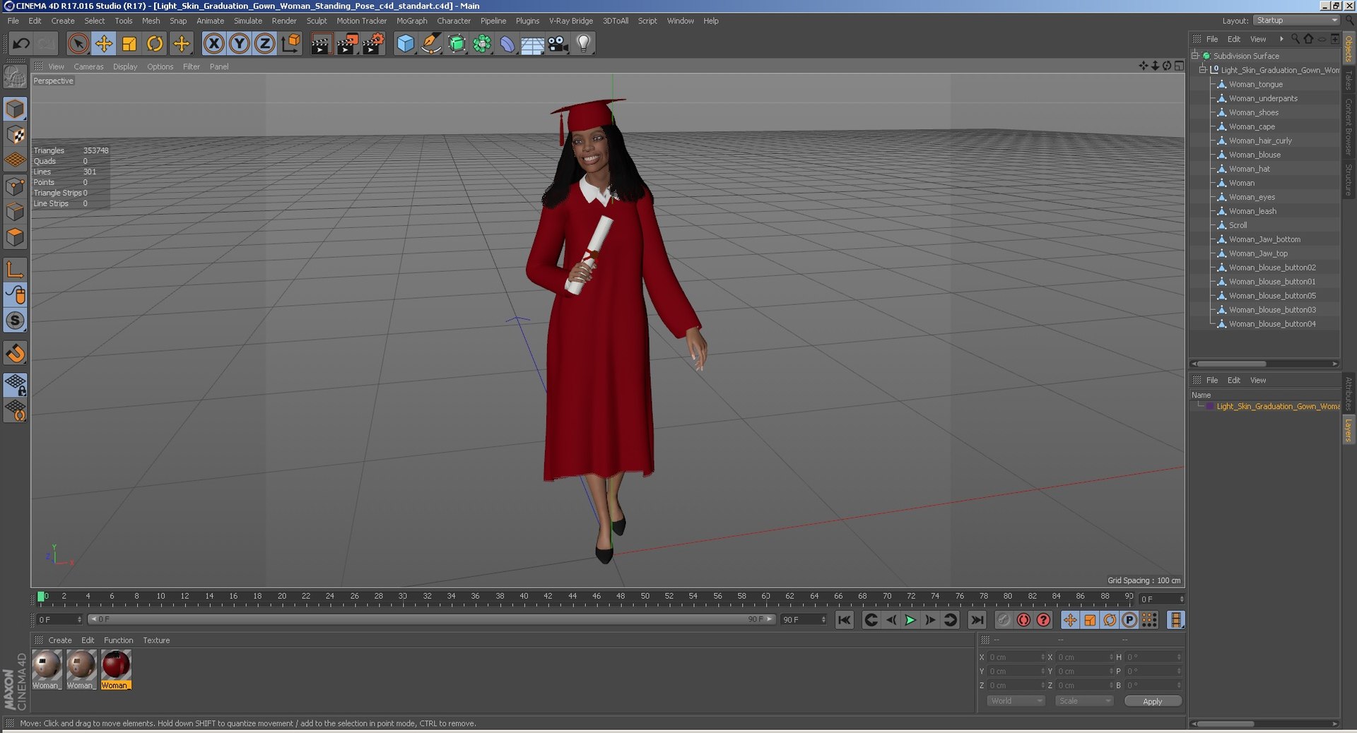 Light skin graduation gown 3D model - TurboSquid 1659497