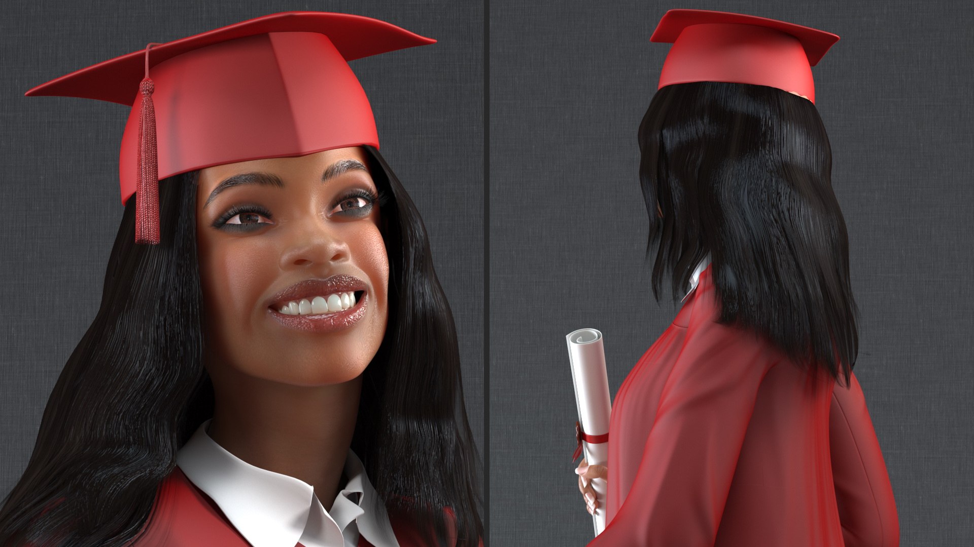 Light Skin Graduation Gown 3D Model - TurboSquid 1659497