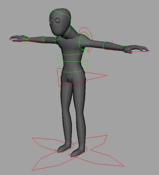 3d character rigged model
