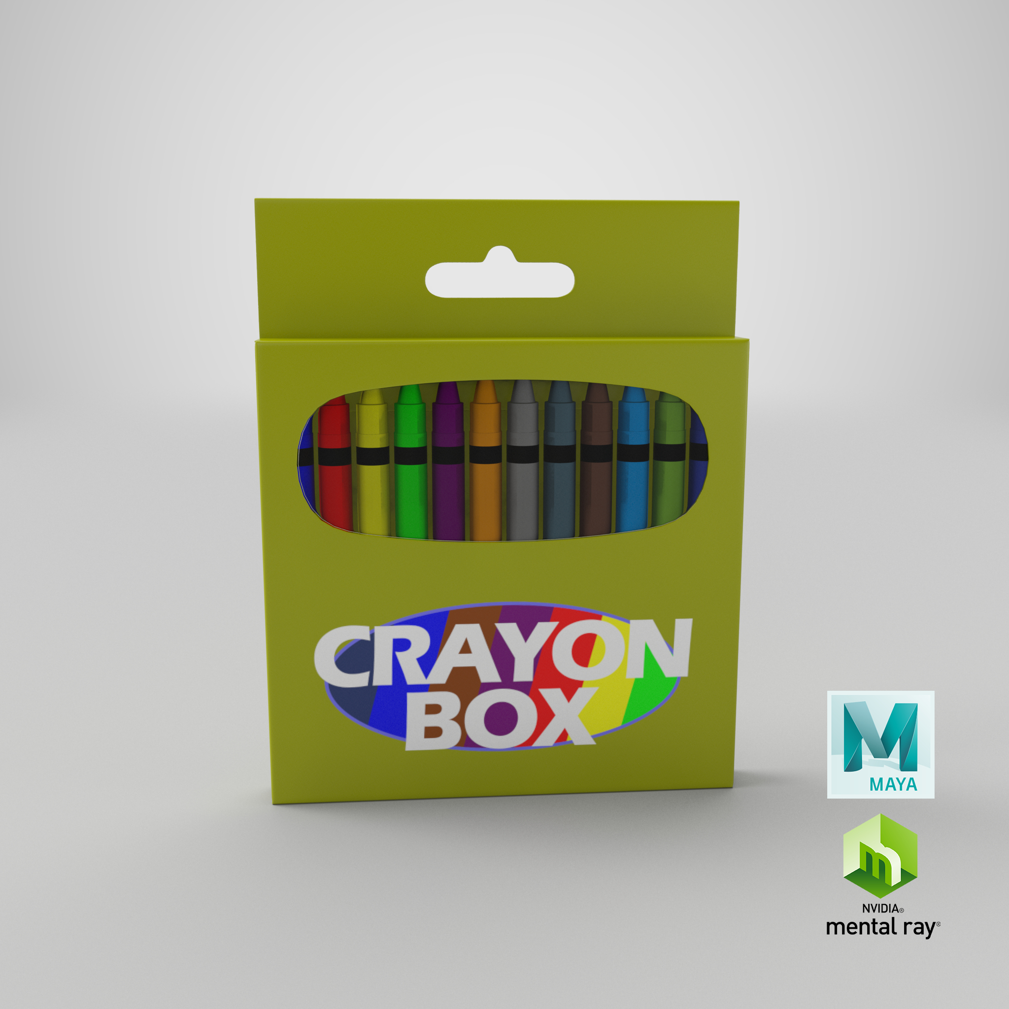 Crayon Box 3D model - TurboSquid 1759876