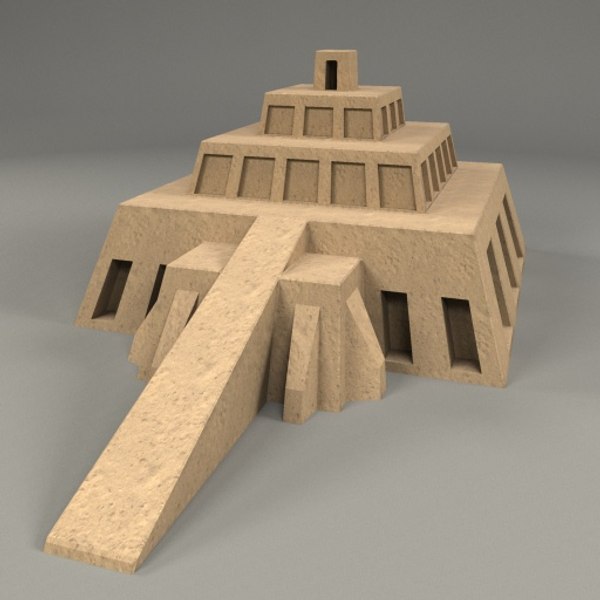 ziggurat pyramide 3d model