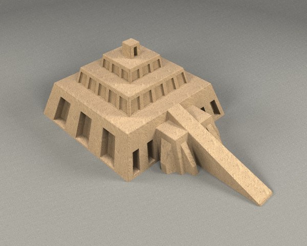 ziggurat pyramide 3d model