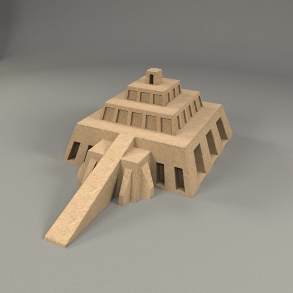 ziggurat pyramide 3d model