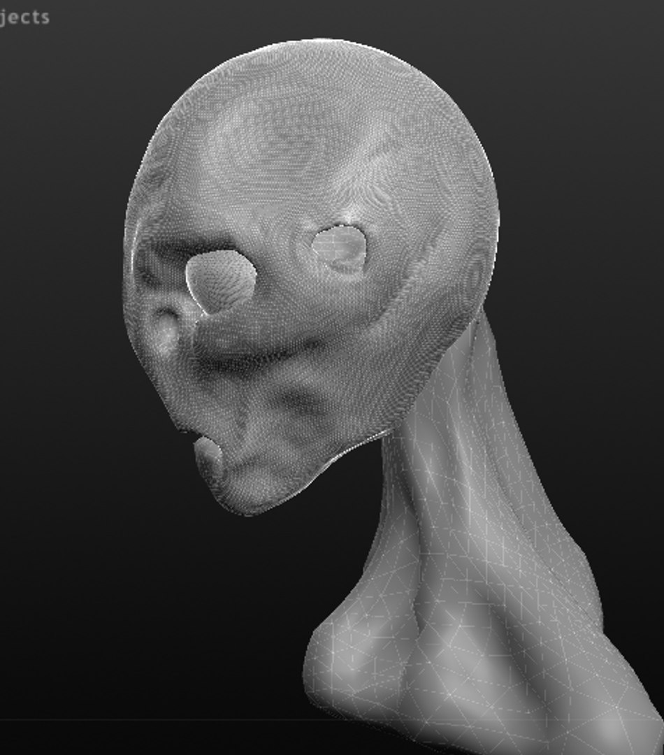 3D Bust Alien - TurboSquid 1329654