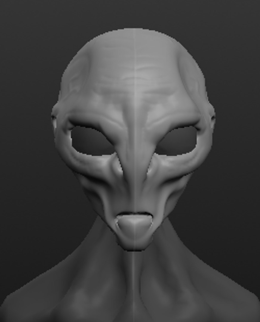 3D Bust Alien - TurboSquid 1329654