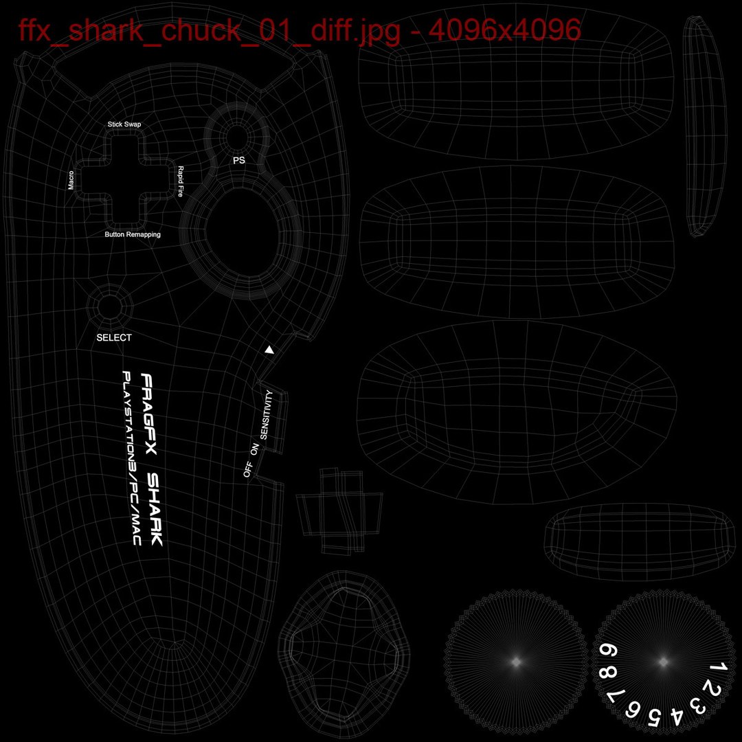 3d model of splitfish fragfx shark